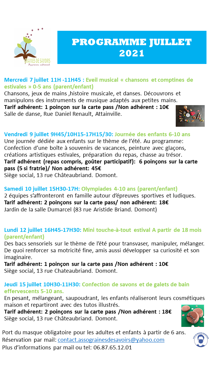 Programme juillet – Graines de Savoirs