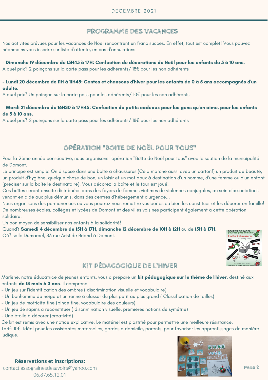 Newsletter décembre – Graines de Savoirs