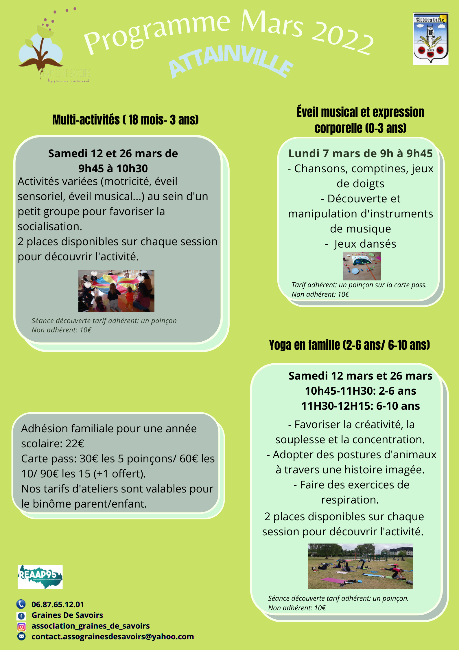 Programme de mars – Graines de Savoirs