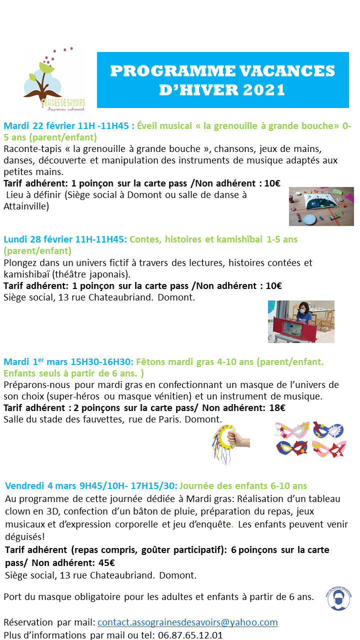 Programme vacances d’hiver – Graines de Savoirs
