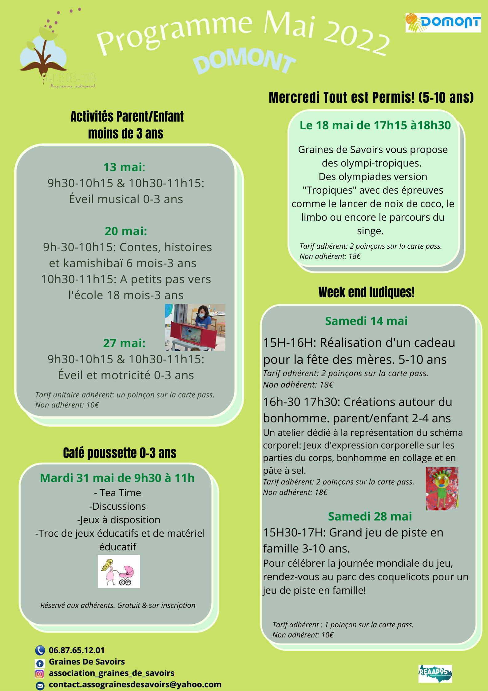 Programme de mai – Graines de Savoirs