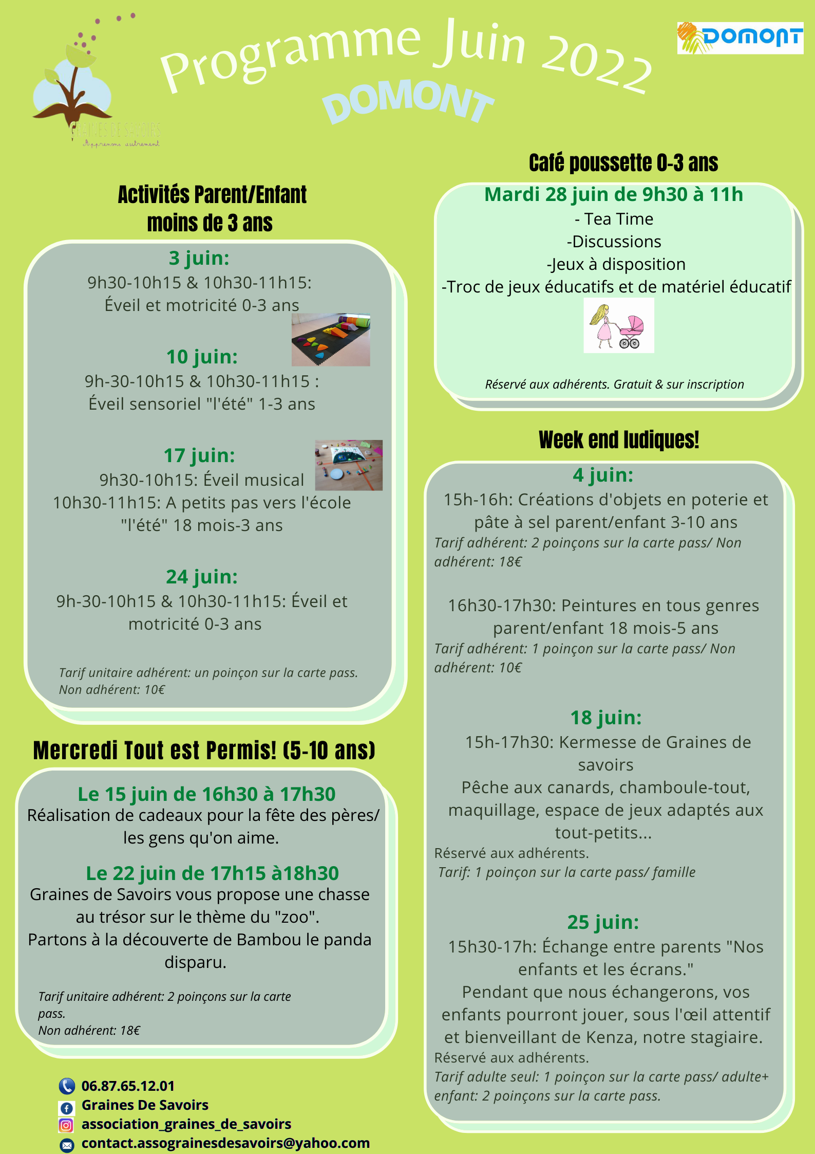 Programme de juin – Graines de Savoirs