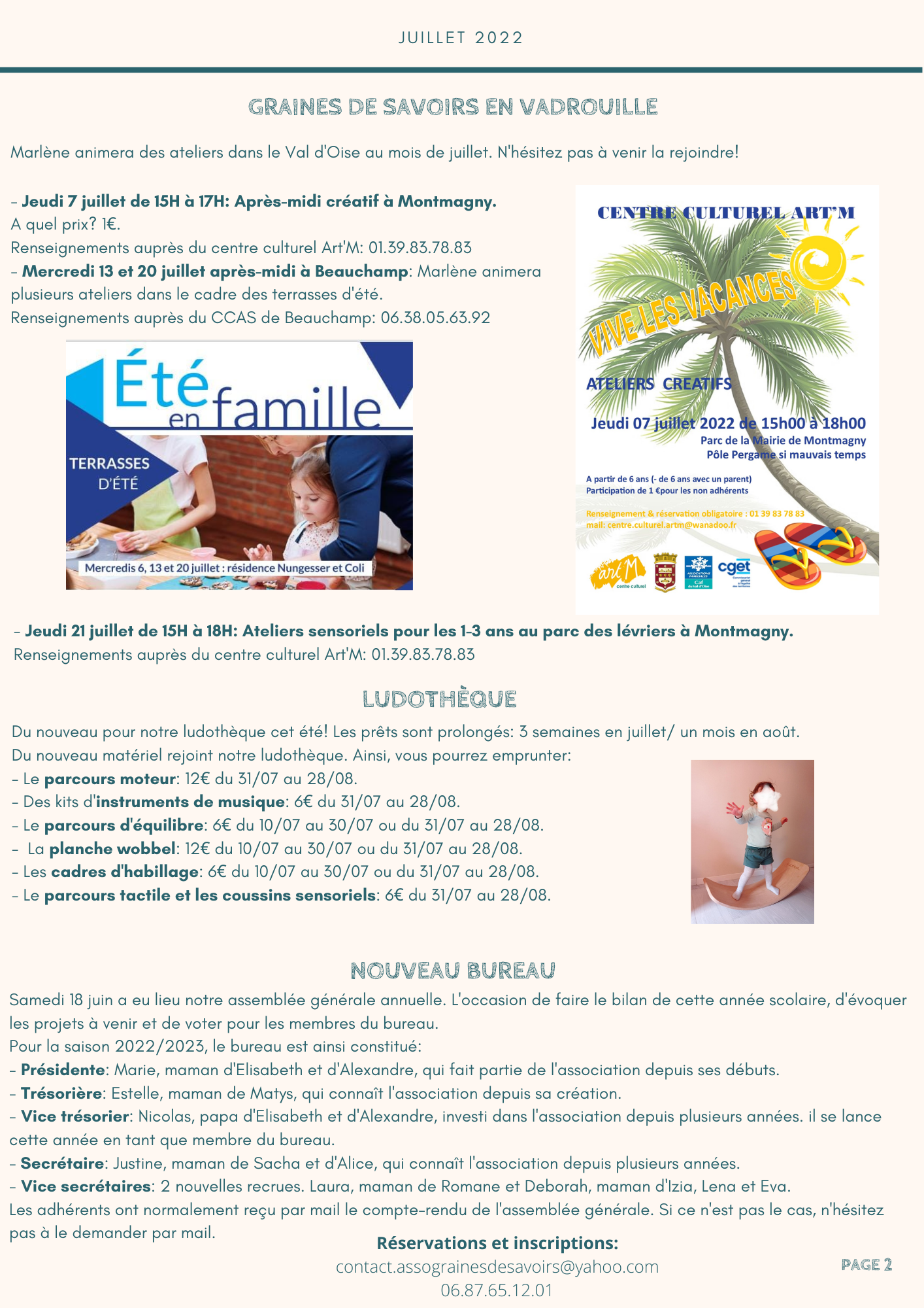 Newsletter juillet – Graines de Savoirs