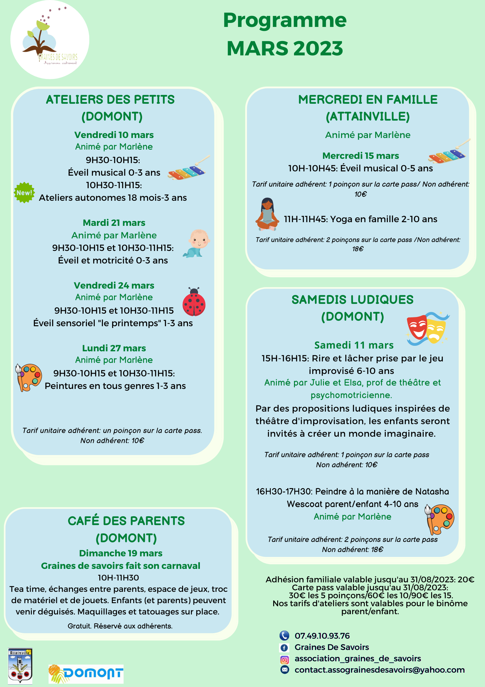 Programme mars/avril – Graines de Savoirs