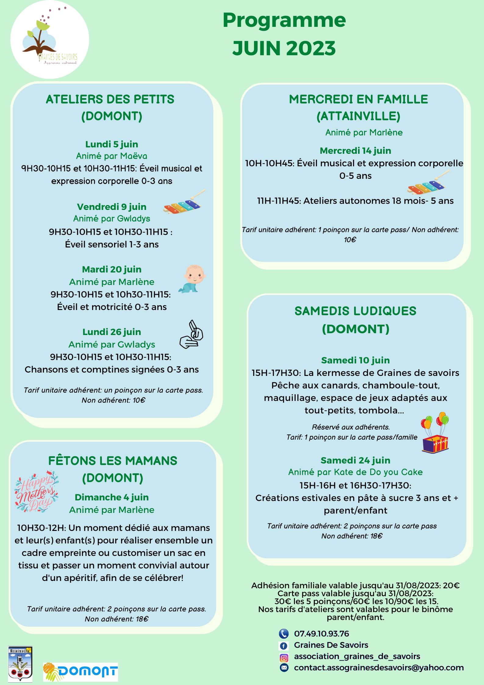 Programme mai/juin – Graines de Savoirs