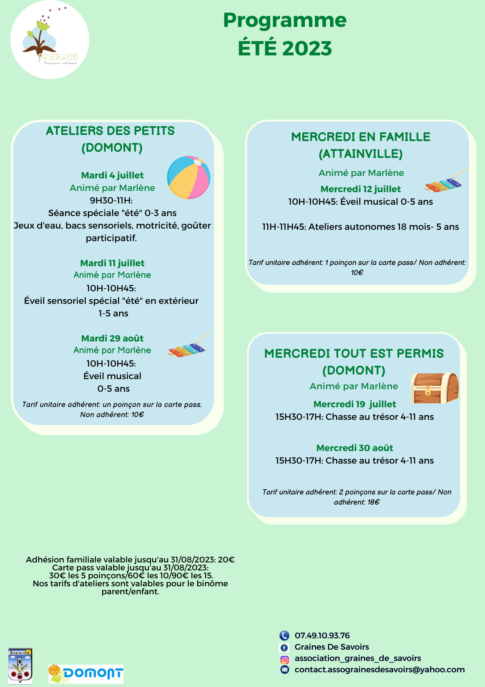 Programme estival – Graines de Savoirs